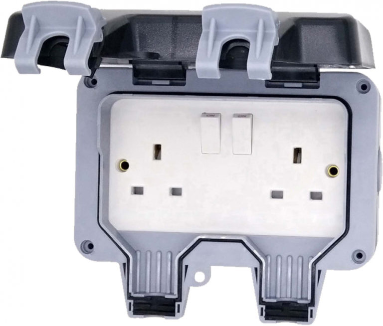 2 GANG 13AMP DOUBLE POLE IP66 SWITCHED WEATHERPROOF SOCKET